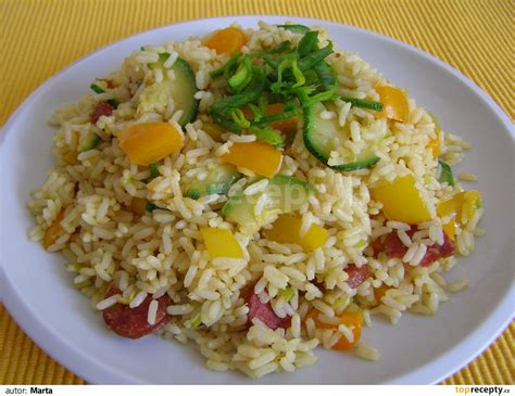 Zeleninové rizoto s klobásou recept TopRecepty cz