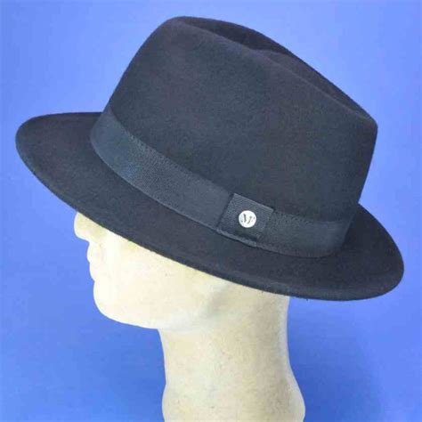 Chapeau Feutre Flechet Laine Fedora Couleur Noire Chapeau Mixte