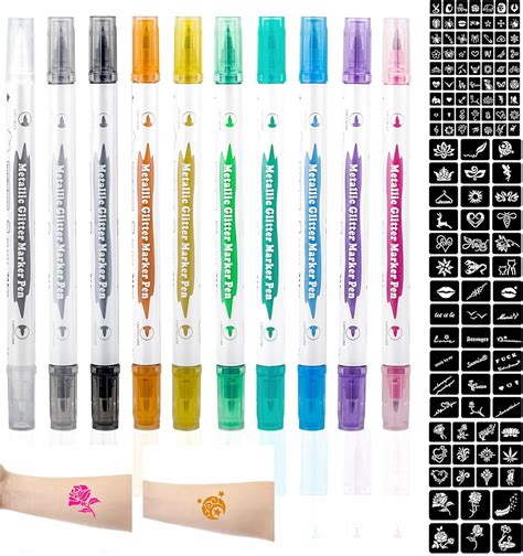 Kit Tatouage Temporaire Enfant 10 Stylos Tatouage Temporaire Et 123