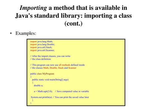 PPT Importing Methods In The Java Library PowerPoint Presentation