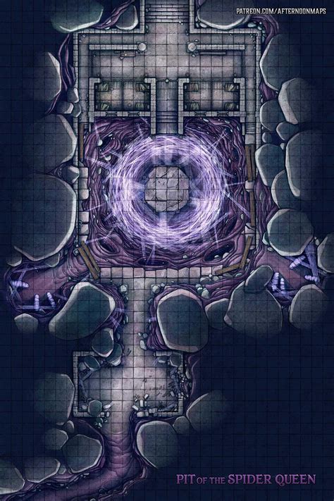 Pit Of The Spider Queen Battle Map Drow Underdark Themed Mini Dungeon