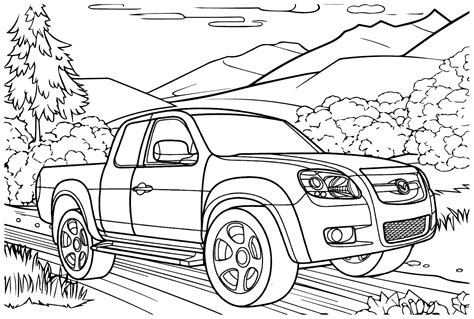 Mazda BT 50 Pickup Coloring Page Free Printable Coloring Pages
