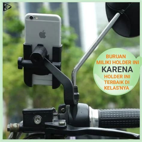 Holder Hp Full Bahan Besi Di Spion Motor Lazada Indonesia