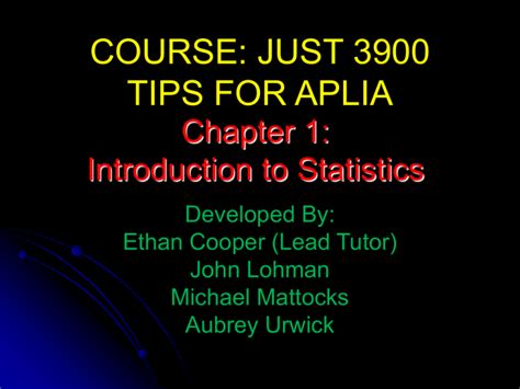 chapter 1 introduction to statistics