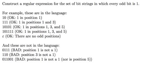 solved construct a regular expression for the set of bit