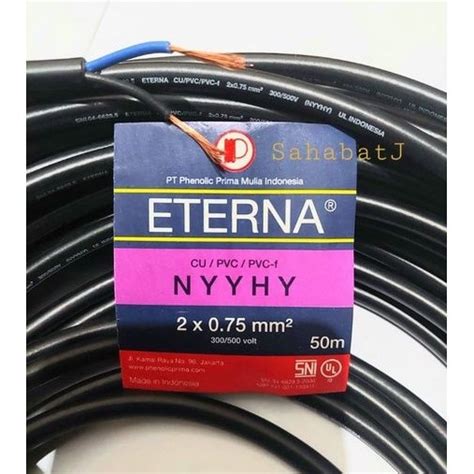 Jual Kabel Eterna Nyyhy 2x0 75 Serabut 2x0 75 Hitam Harga Per Meter