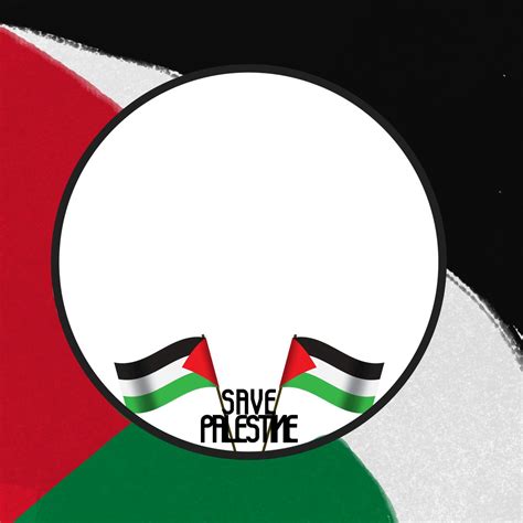 Simpan Bingkai Bulat Palestina Dengan Bendera Buat Twibbon Gratis