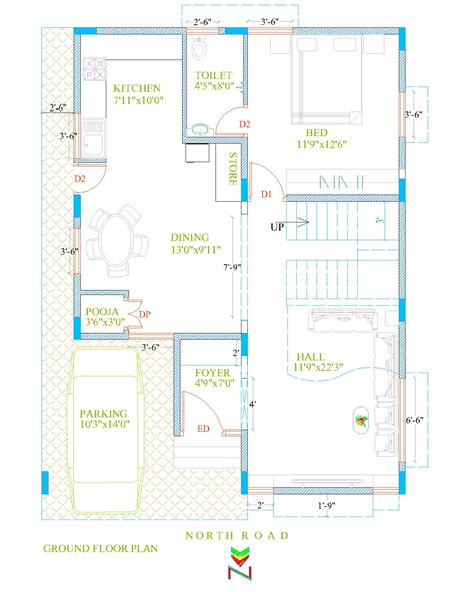 30X40 House Plans East Facing Ground Floor Floorplans Click