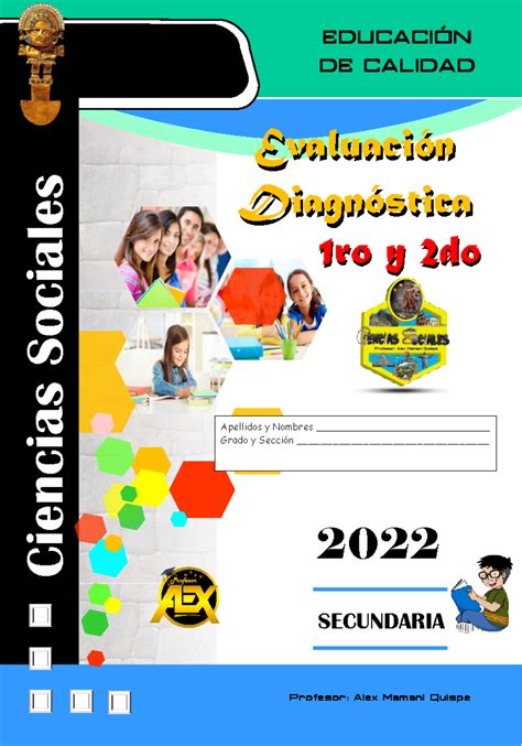 Evaluacion Diagnostica CCSS 1ro y 2do 2022 SECUNDARIA Evaluación
