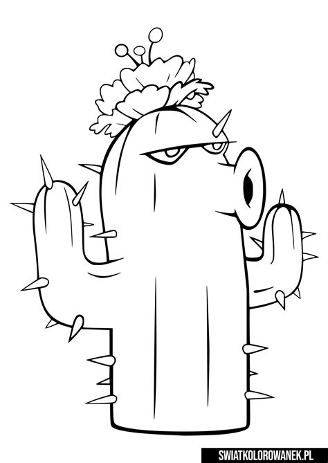 Kolorowanki Plants Vs Zombies Kaktus Darmowe Kolorowanki Do Druku