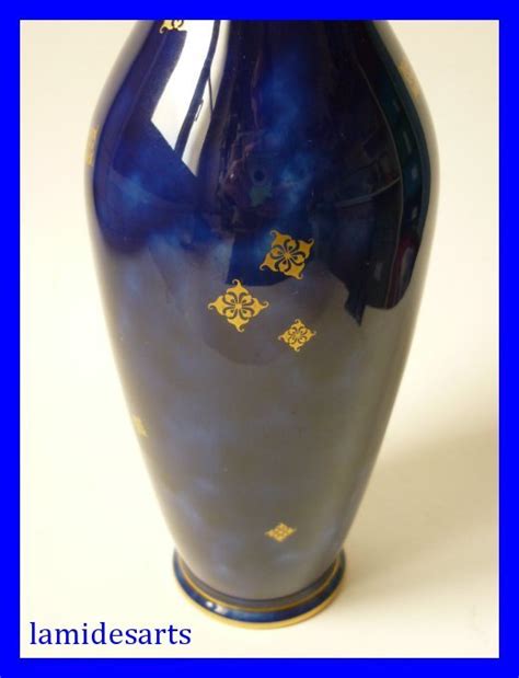 VASE PORCELAINE DE SEVRES Bleu Et Or 1903