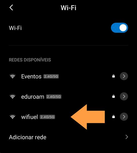 Configuração da rede WifiUEL para dispositivos Android ATI