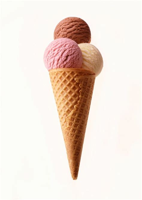 Triple Scoop Ice Cream Cone License Images 135552 StockFood