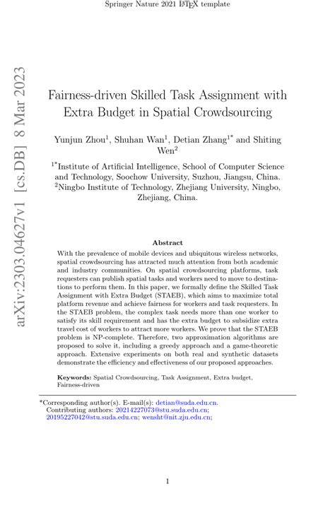 pdf fairness driven skilled task assignment with extra budget in spatial crowdsourcing