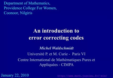 ppt an introduction to error correcting codes powerpoint presentation id 6624030
