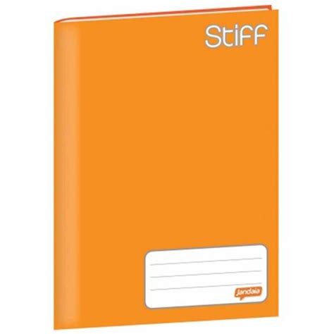 Caderno Brochur O Jandaia Stiff Folhas Capa Dura Laranja Caderno