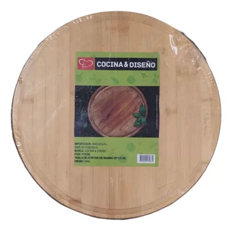 Tabla Pizza Pizzera Madera Bamb Redonda Cocina Zztt Mercadolibre