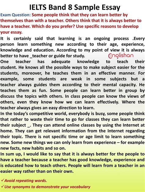 Ielts Essay Samples For Bands With Pdf Englishan Essay
