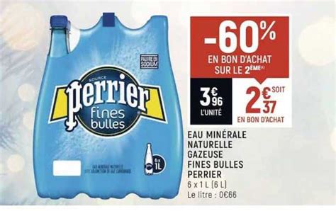 Offre Eau Minérale Naturelle Gazeuse Fines Bulles Perrier chez Spar