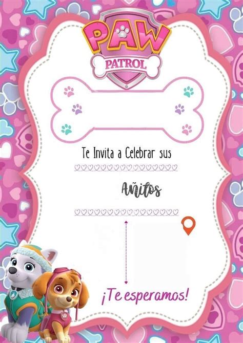 Invitación de Skye y Everest en 2022 Invitaciones Decoración de