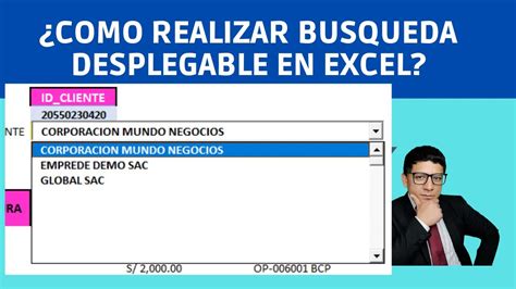 Como Realizar Consulta De Lista Desplegable En Excel Busqueda