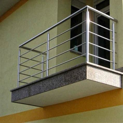 Silver Stainless Steel Deck Balcony Railing For Home Material Grade