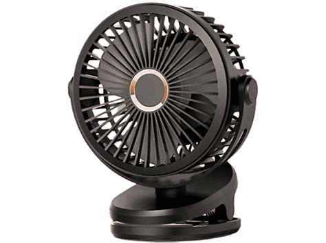 SYNTEK Fan Clip Kleiner Ventilator Schwarz Tragbar Usb Wiederaufladbar