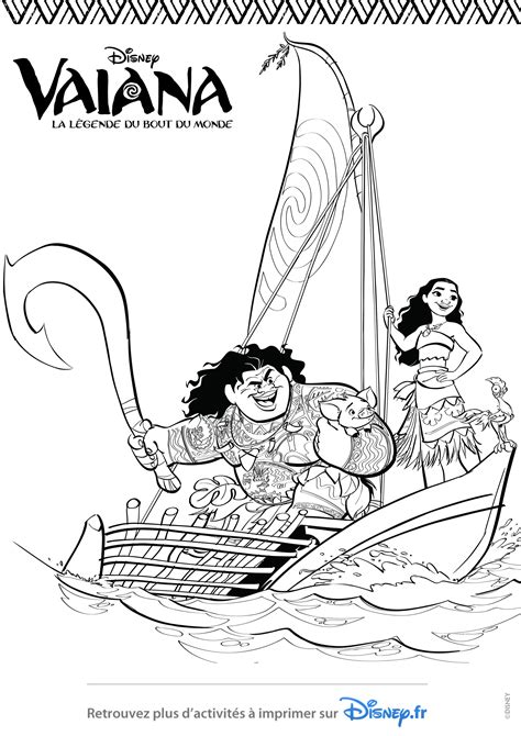 Páginas para colorear de Moana para niños Páginas de Moana para imprimir