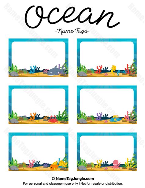 Free Printable Under The Sea Name Tags Printable Templates