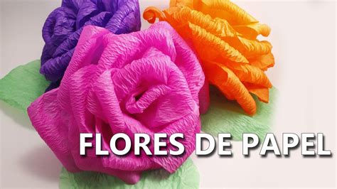 COMO HACER FLORES DE PAPEL CREPE GRANDES Fáciles y bonitas Flores
