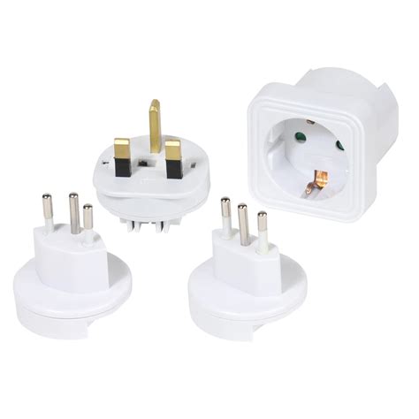 VIVANCO Reisestecker Set für Europa 4 teilig Euro Stecker für