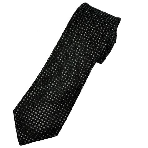 Black Silver Dots Patterned Luxury Silk Men S Narrow Tie From Ties