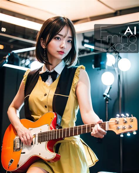 エミノツカサ on Twitter マシンガンギターガール AI generated girl aistreetsnap