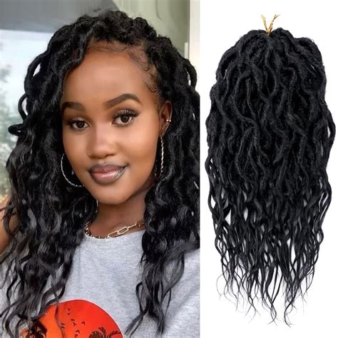 Buy Faux Locs 12 Inch 7 Packs Goddess Locs Crochet Hair Pre Looped Soft