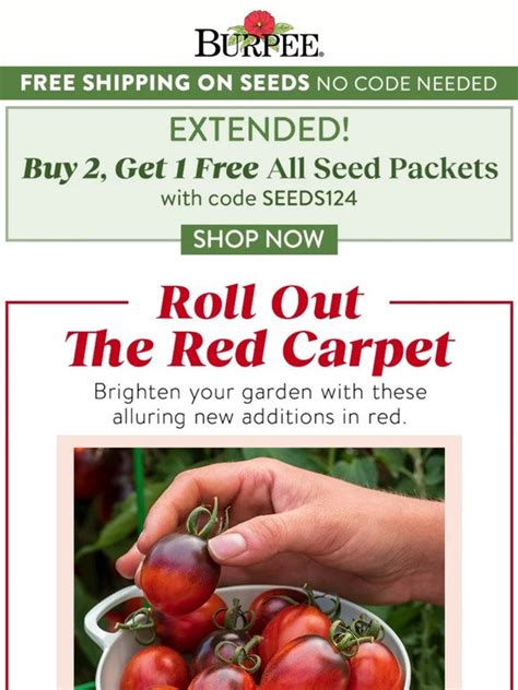 Burpee Gardening Red Alert Seed Sale Extended Milled