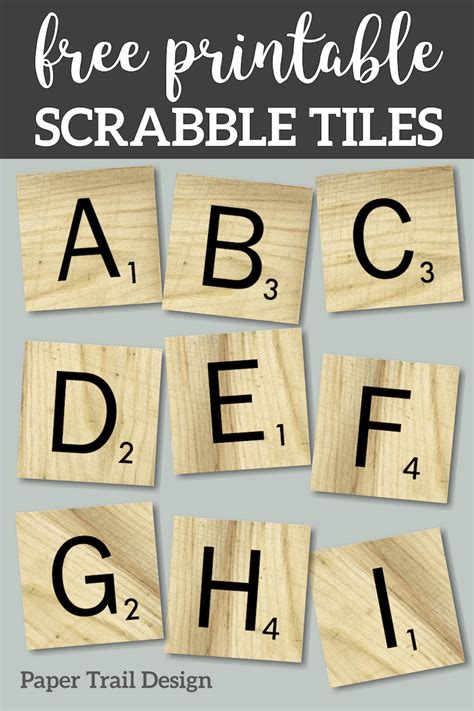 Free Printable Scrabble Letter Tiles Sign Paper Trail Design