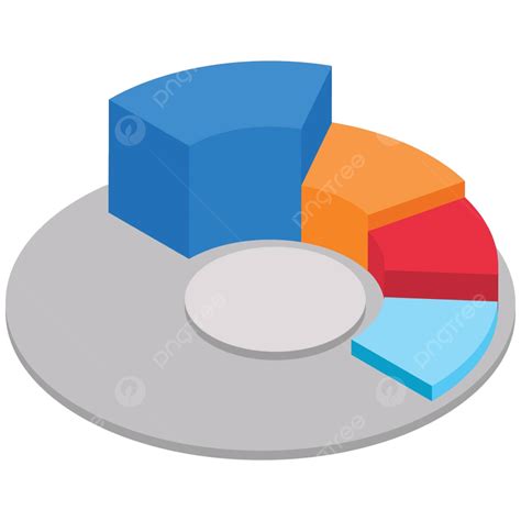 3d Isometric Of Colorful Pie Chart Element Diagram Presentation
