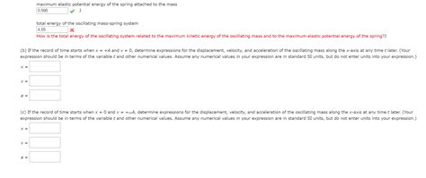 Solved Maximum Elastic Potential Energy Of The Spring Chegg