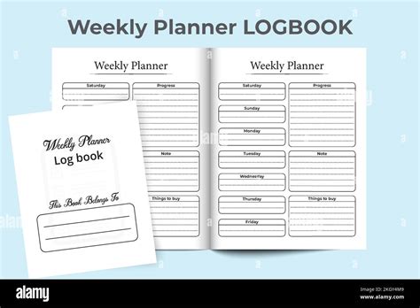 Weekly Planner KDP Interior Weekly Work List Journal Template Weekly