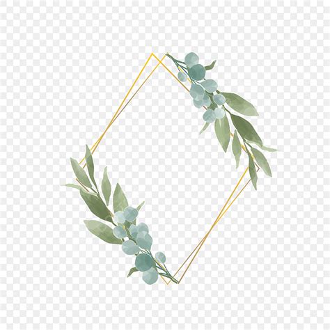 Cornice Per Invito Matrimonio Con Foglie E Linee Dorate A Forma