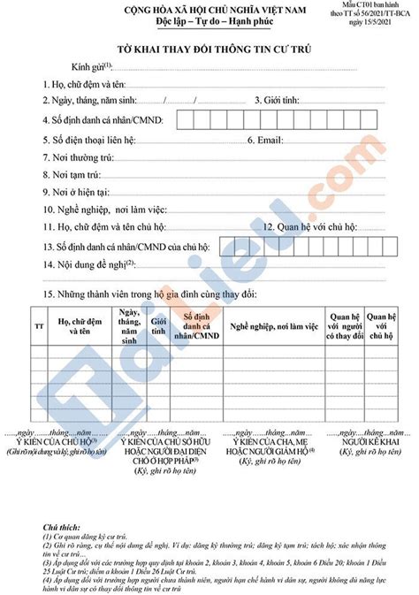 Mẫu đơn xin xác nhận tạm trú chuẩn nhất hiện nay