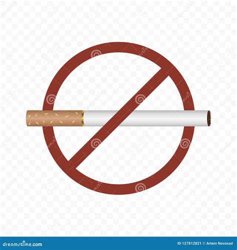 No Smoking Sign Vector Illustration On A Transparent Background Stock