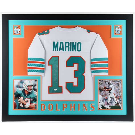 Dan Marino Signed 35x43 Custom Framed Jersey Display JSA Hologram