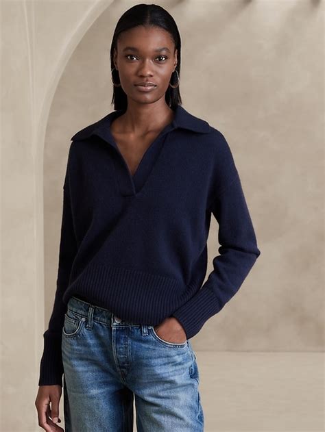 Luna Cashmere Sweater Polo Banana Republic