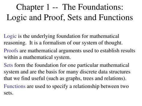 ppt chapter 1 the foundations logic and proof sets and functions powerpoint presentation