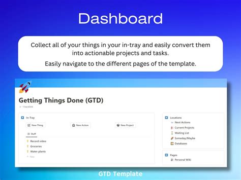 Getting Things Done Gtd Notion Template Life Planner Productivity And