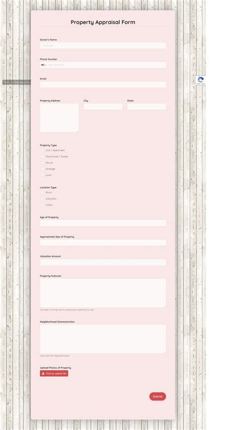 Property Appraisal Form Template