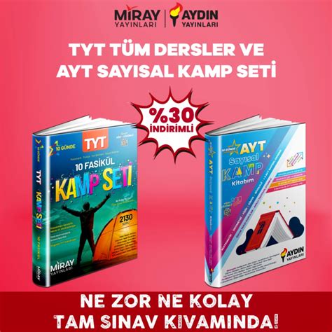 Tyt T M Dersler Ve Ayt Sayisal Kamp Set Ayd N Yay Nlar