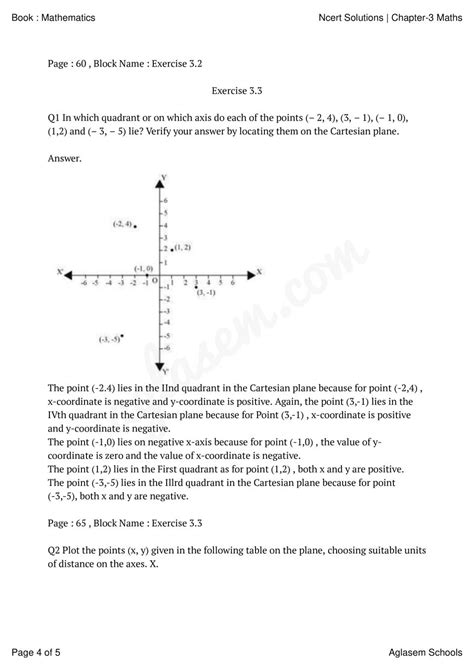 NCERT Solutions Class 9 Maths Chapter 3 Coordinate Geometry
