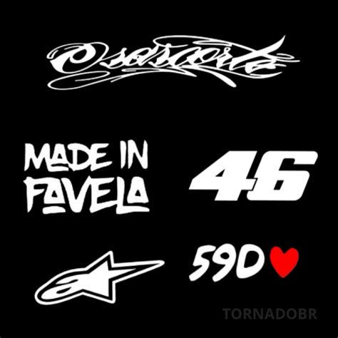 Kit Adesivo Osascorte Alpinestars 59D 46 Made In Favela Moto Carro Bike